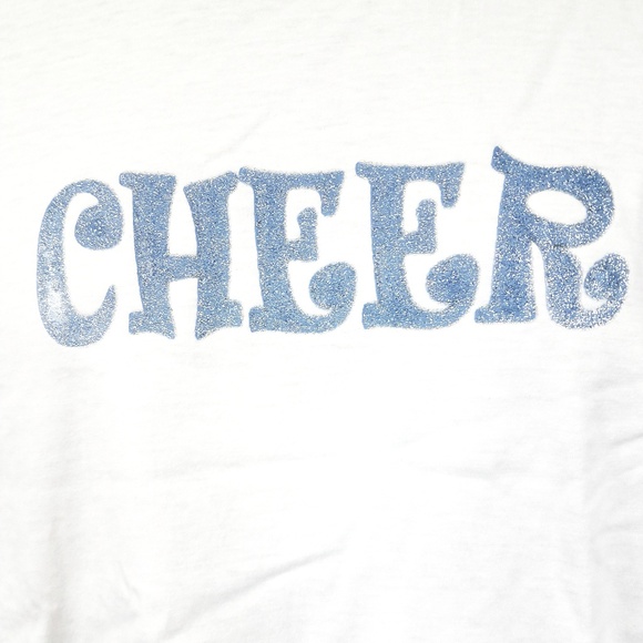 Double D Designs | Tops | Cheer Puff Glitter Lettering Graphic Tee ...